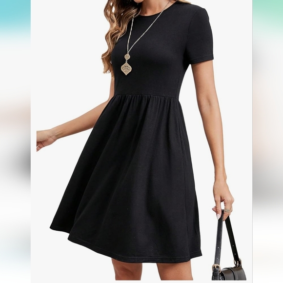 Dresses | Nwt Aline Dress Short Sleeve Crewneck Flared Dress With ...
